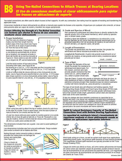 B8 Summary Sheet - Using Toe-Nailed Connections Attach Trusses at Bear ...