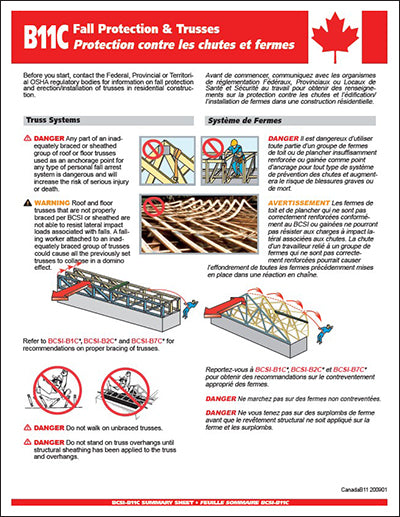 Canadian B11 Summary Sheet - Fall Protection & Trusses (50 copies ...