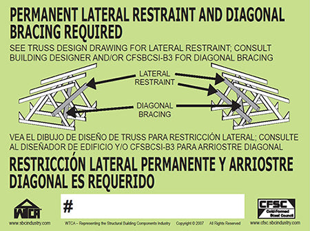 Steel Permanent Lateral Bracing Tag (1000 tags) – SBCA Store
