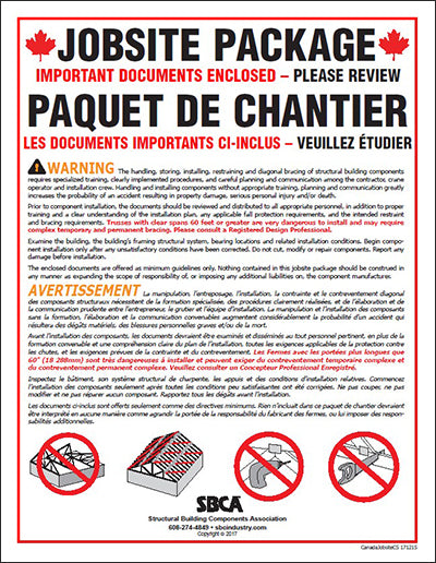 Canadian Jobsite Package Cover Sheet (50 sheets) – SBCA Store